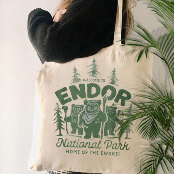 Bags | Ewok Welcome To Endor National Park Canvas Tote Reusable Nwt ...